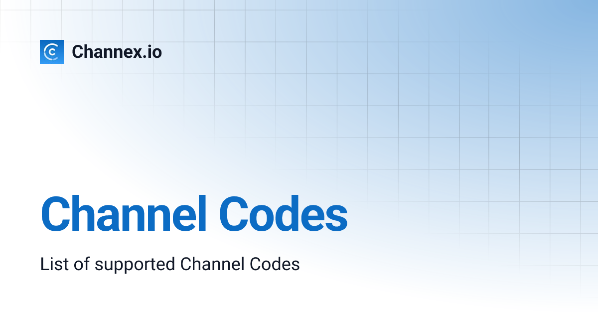 Channel Codes | Channex.io